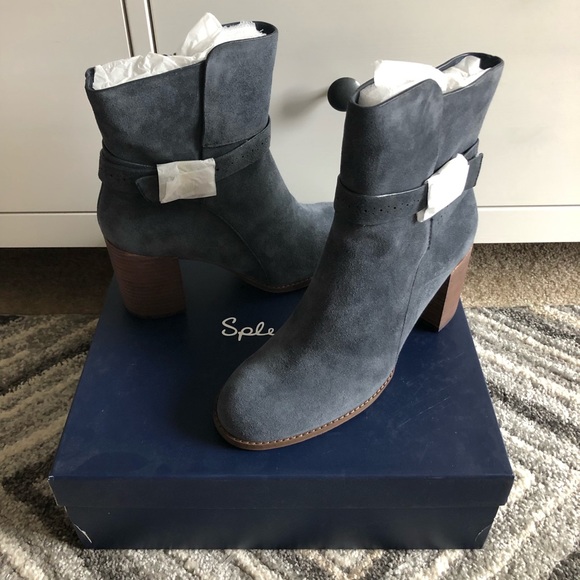 Splendid | Shoes | Splendid Callen Suede Block Heel Bootie Greystone ...